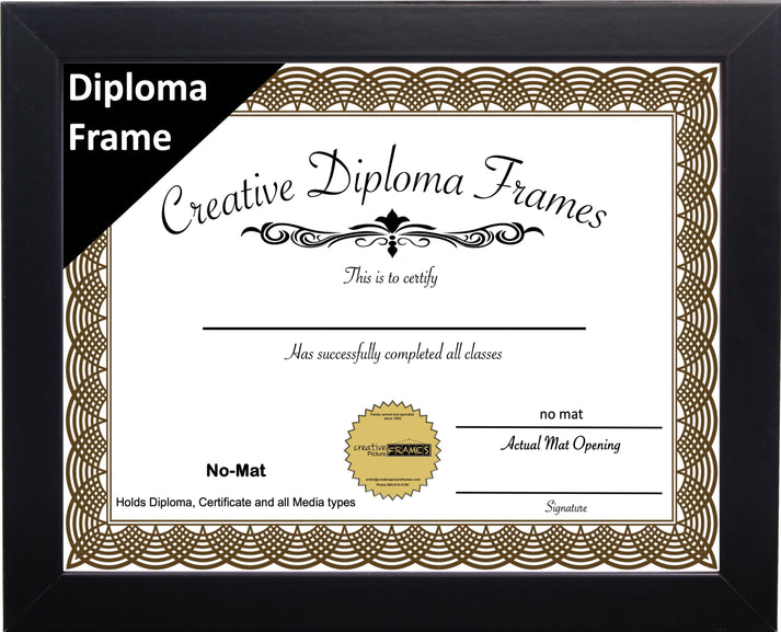 Manhattan Black Diploma Frame (No Mat) – creativepictureframes.com